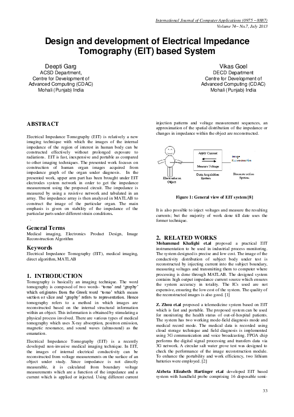 (PDF) Design and development of Electrical Impedance Tomography (EIT ...