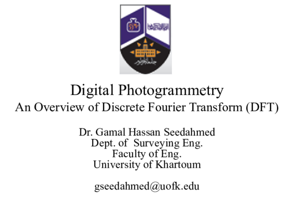 (PDF) Discrete Fourier Transform: Overview & MATLAB