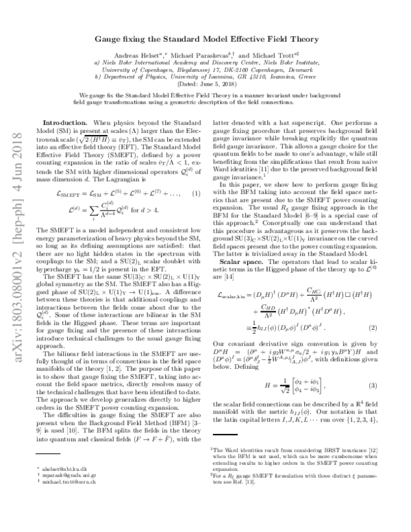 (PDF) Gauge Fixing the Standard Model Effective Field Theory