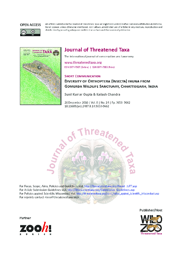 (PDF) Diversity of Orthoptera (Insecta) fauna from Gomerda Wildlife ...