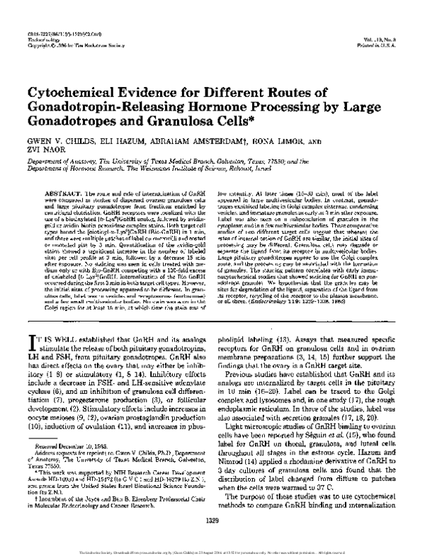 (PDF) Cytochemical Evidence for Different Routes of Gonadotropin ...