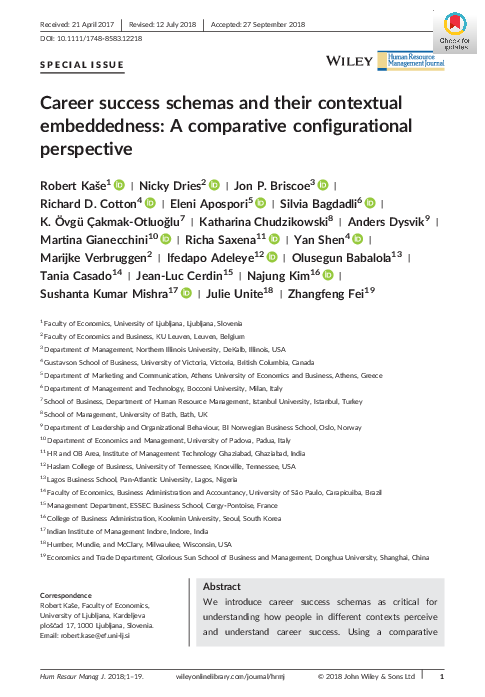 (PDF) Career success schemas and their contextual embeddedness: A ...
