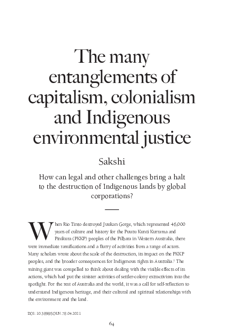 (PDF) The many entanglements of capitalism, colonialism and Indigenous ...