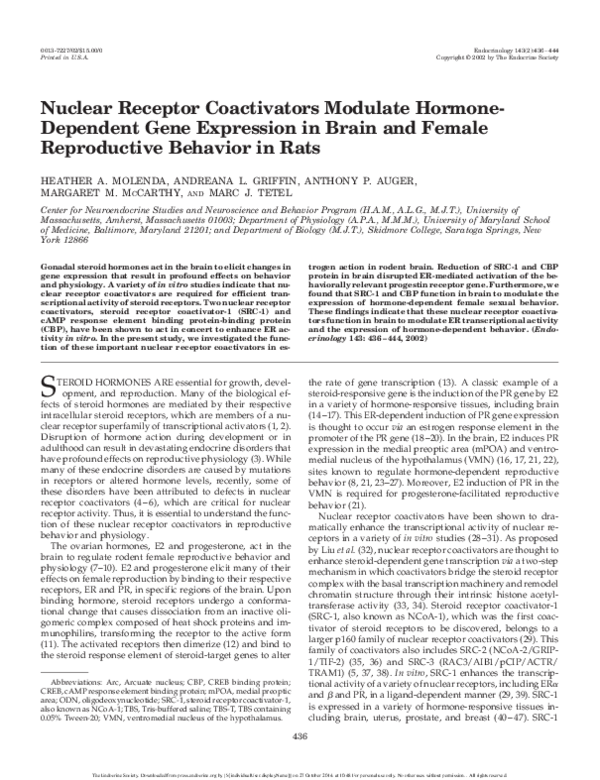 (PDF) Nuclear Receptor Coactivators Modulate Hormone-Dependent Gene ...