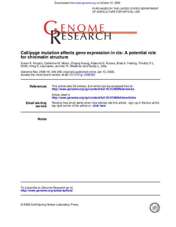 (PDF) Callipyge mutation affects gene expression in cis: A potential ...