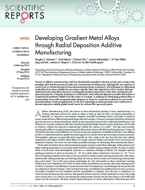 (PDF) Developing Gradient Metal Alloys through Radial Deposition ...