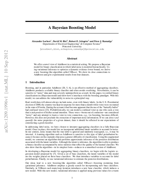 (PDF) A Bayesian Boosting Model