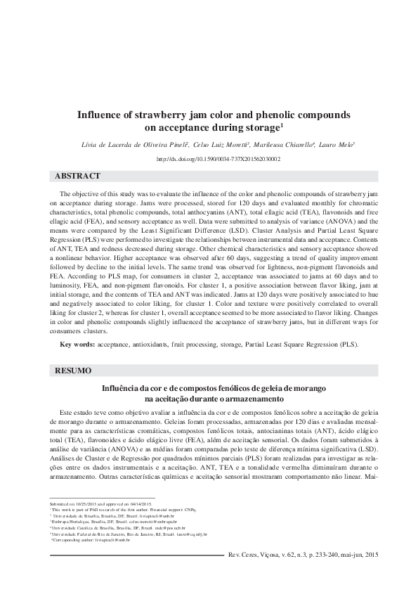 (PDF) Influence of strawberry jam color and phenolic compounds on ...