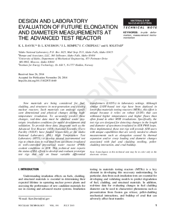 (PDF) Design and Laboratory Evaluation of Future Elongation and ...