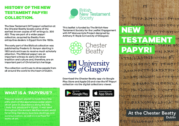 (PDF) New Testament Papyri at the Chester Beatty Leaflet
