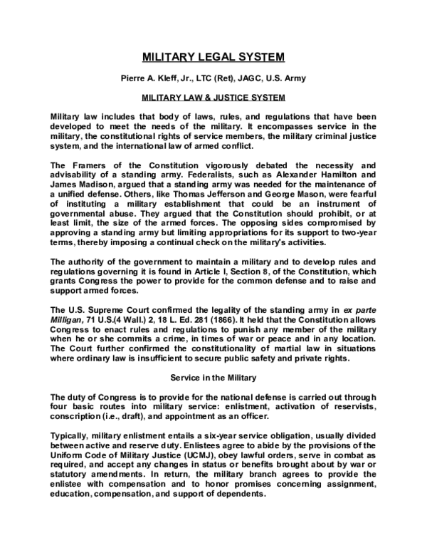(DOC) MILITARY LEGAL SYSTEM