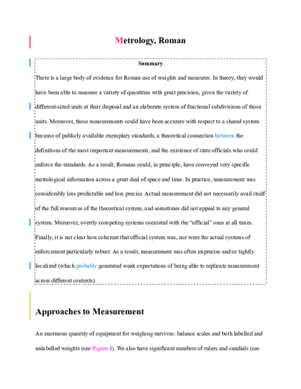 (PDF) Metrology, Roman