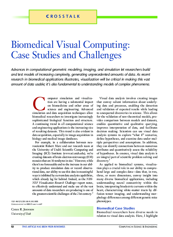 (PDF) Biomedical Visual Computing: Case Studies and Challenges