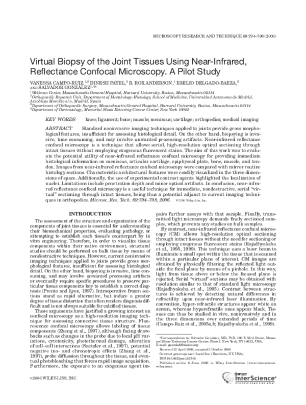 (PDF) Virtual biopsy of the joint tissues using near‐infrared ...