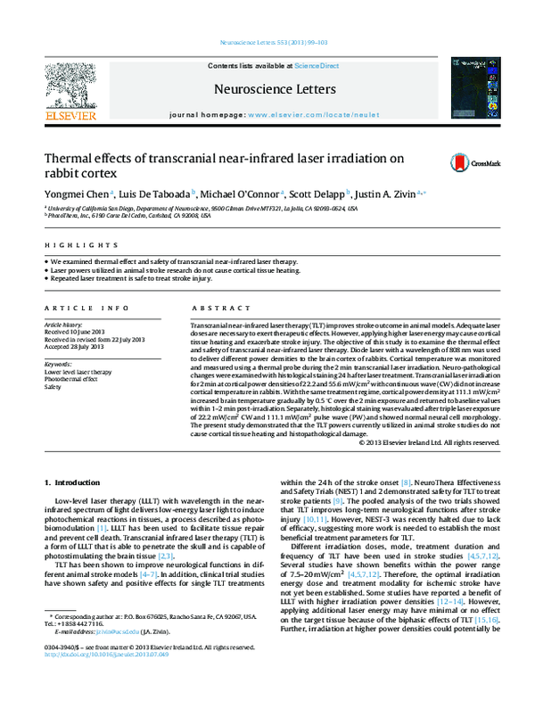 (PDF) Thermal effects of transcranial near-infrared laser irradiation ...