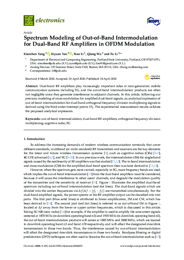 (PDF) Modeling Out-of-Band Intermodulation in RF