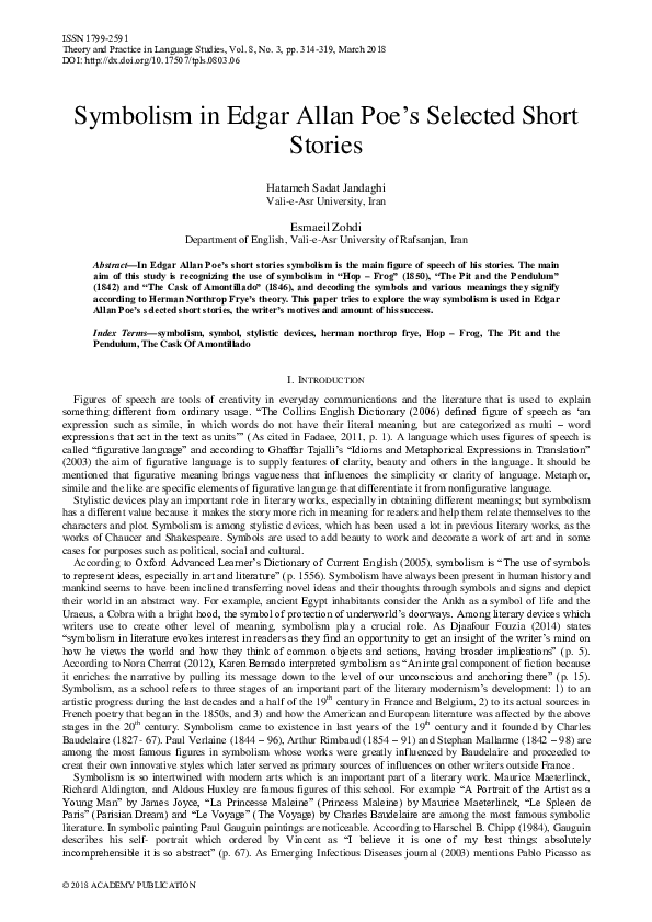 (PDF) Symbolism in Edgar Allan Poe’s Selected Short Stories