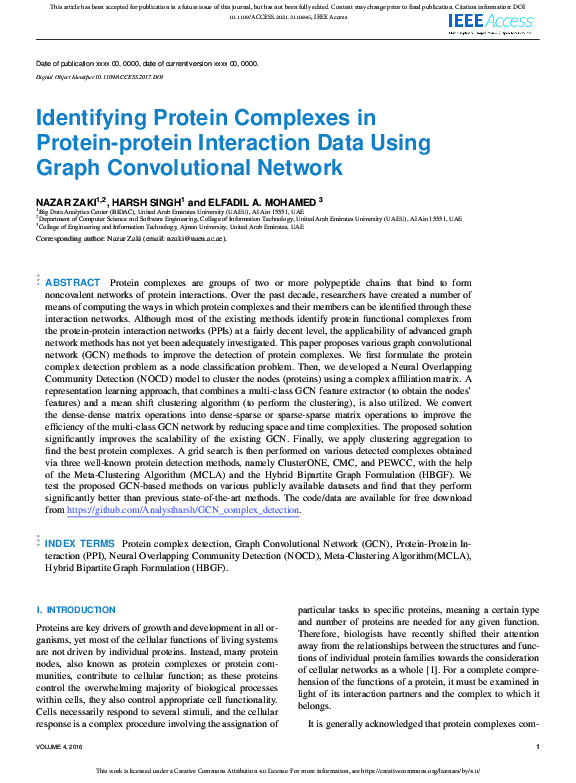 (PDF) Identifying Protein Complexes in Protein-protein Interaction Data Using Graph ...