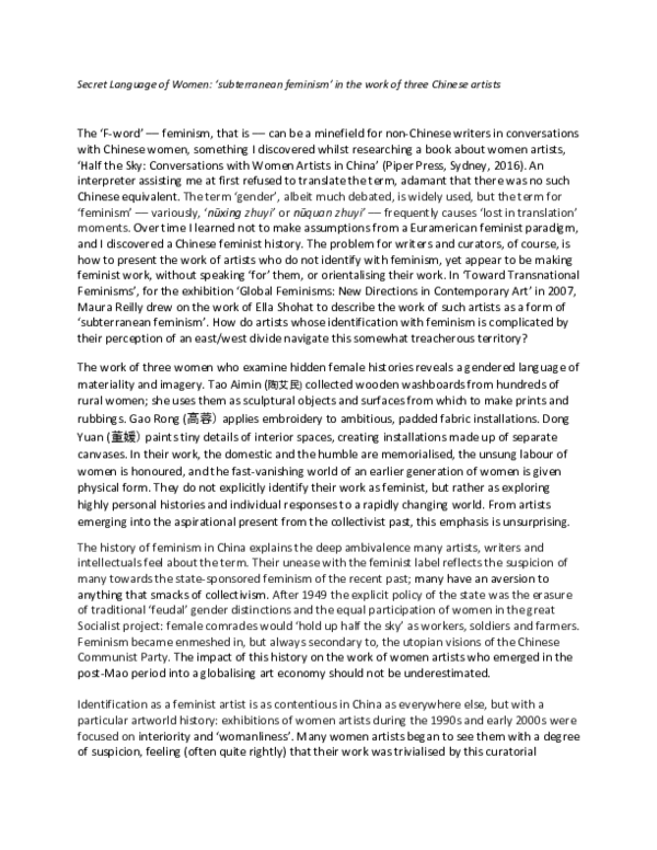 (PDF) Secret Language of Women