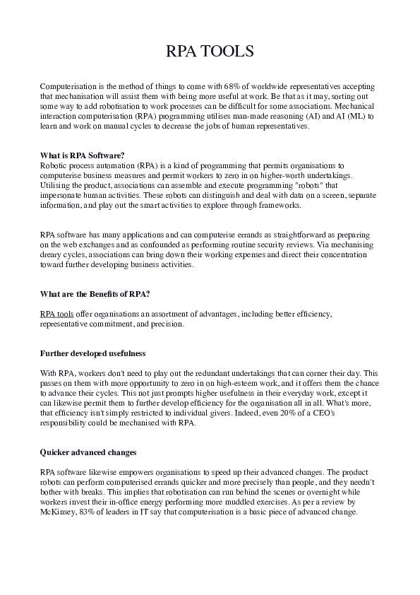 (PDF) RPA Tools