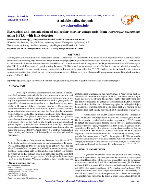 (PDF) Extraction and optimization of molecular marker compounds from ...