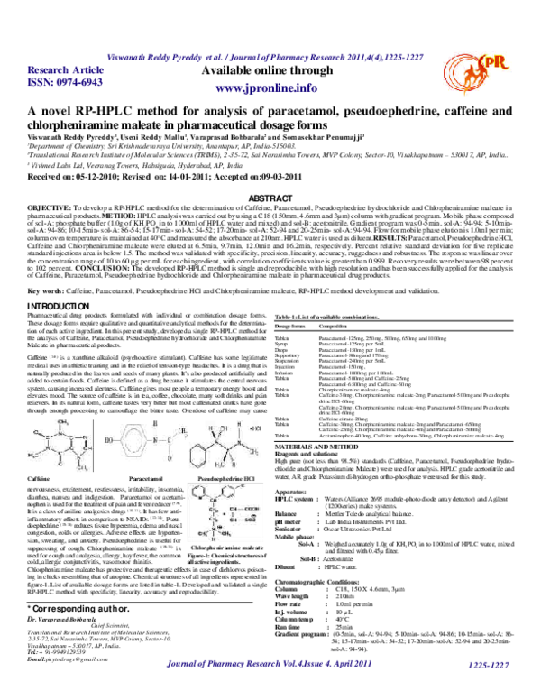 (PDF) A novel RP HPLC method for analysis of paracetamol ...