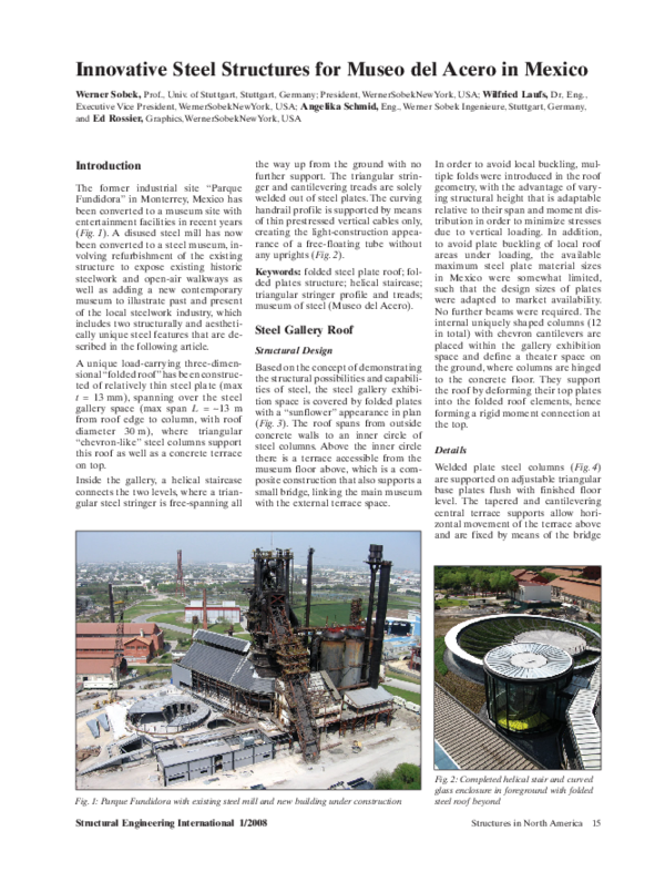(PDF) Innovative Steel Structures for Museo del Acero in Mexico