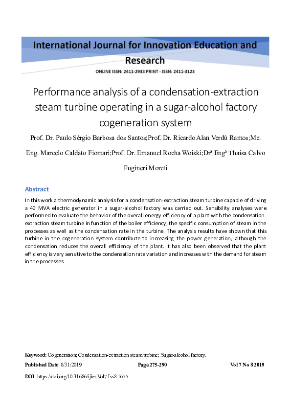 (PDF) Performance analysis of a condensation-extraction steam turbine ...