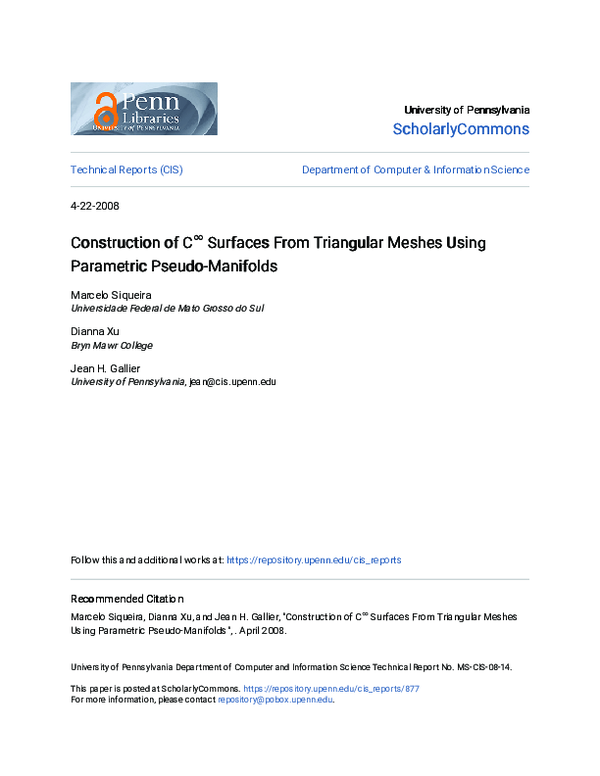 (PDF) Construction of C Surfaces from Triangular Meshes Using ...