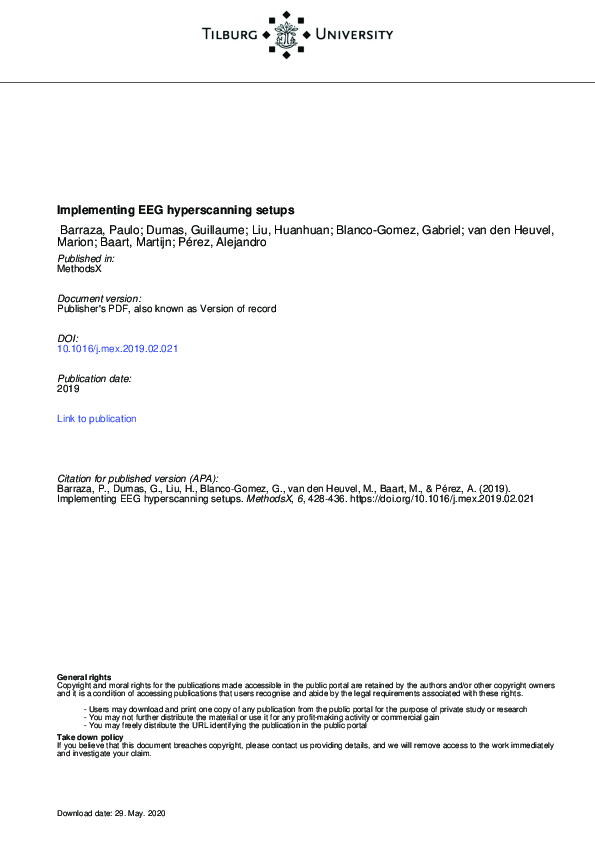 (PDF) Implementing EEG hyperscanning setups