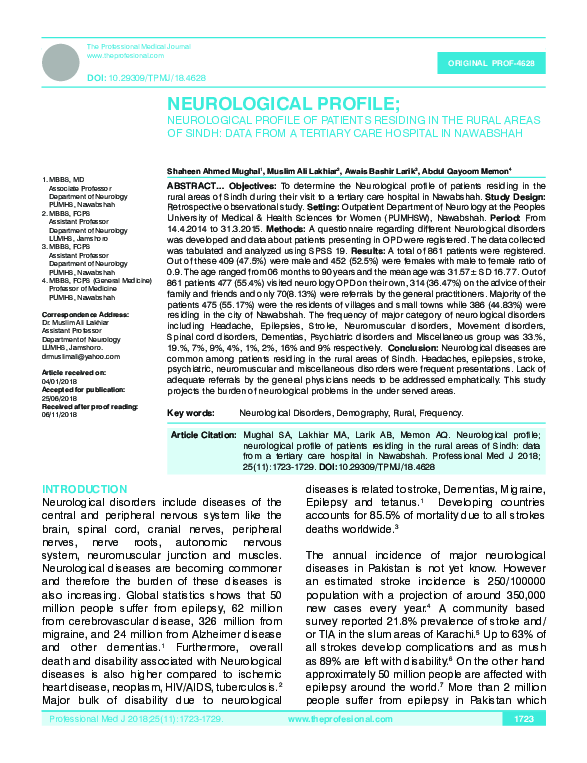 (PDF) Neurological Profile