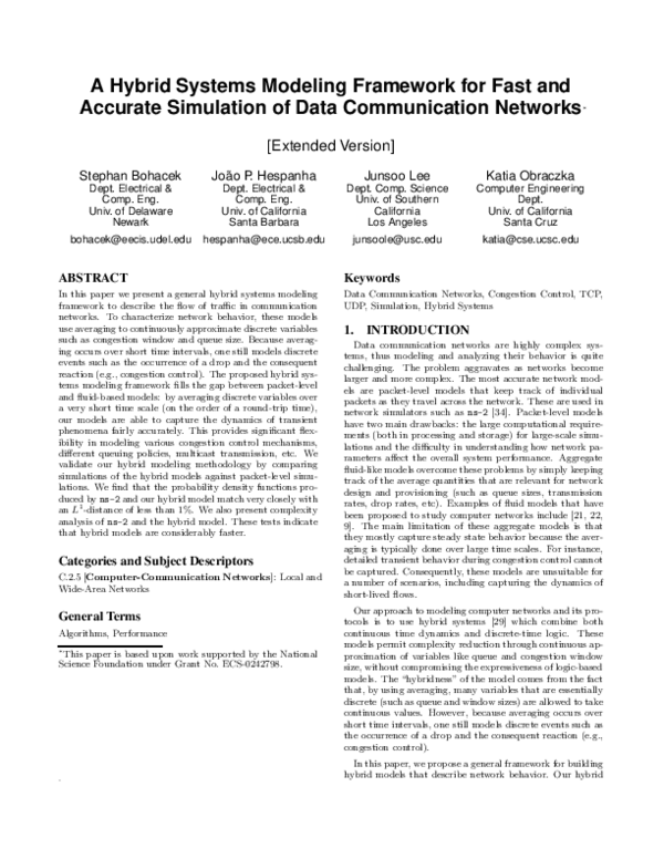 Pdf A Hybrid Systems Modeling Framework For Fast And Accurate