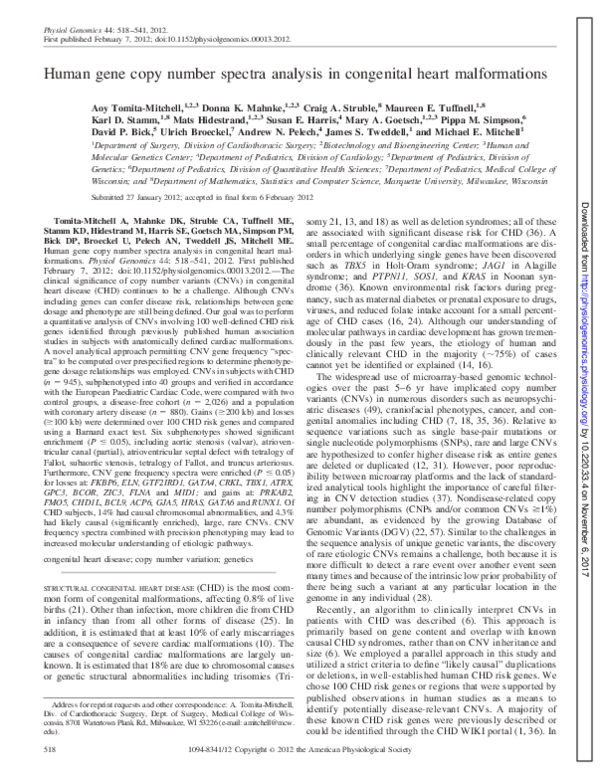 (PDF) Human gene copy number spectra analysis in congenital heart ...