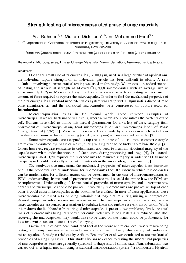 (PDF) Microindentation of Microencapsulated Phase Change Materials