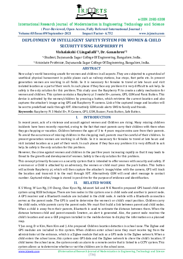 (PDF) DEPLOYMENT OF INTELLIGENT SAFETY SYSTEM FOR WOMEN & CHILD ...