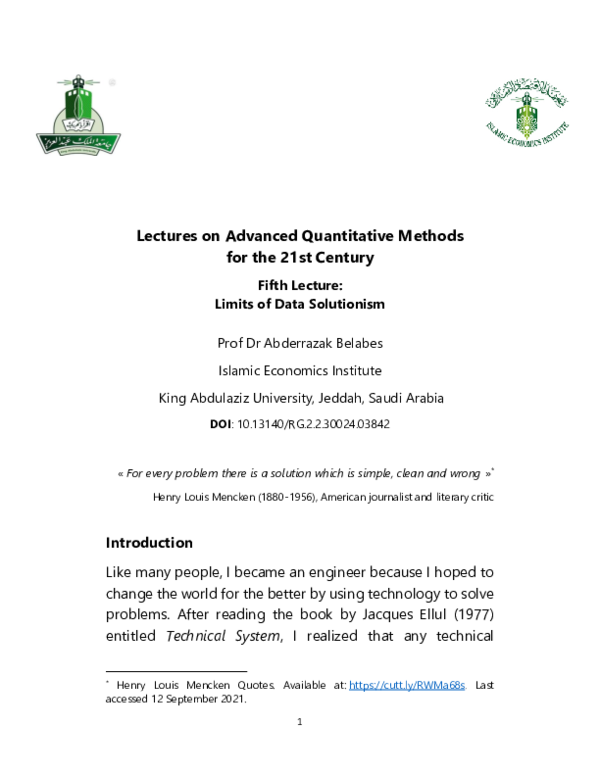 (PDF) Lectures on Advanced Quantitative Methods for the 21st Century: Lecture V. Limits of Data ...
