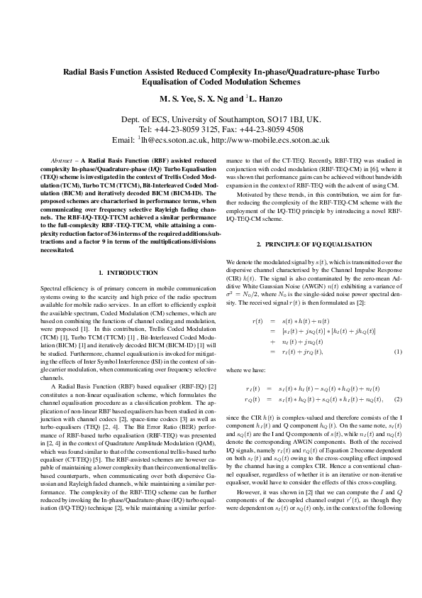 (PDF) Radial basis function assisted reduced complexity in-phase/quadrature-phase turbo ...