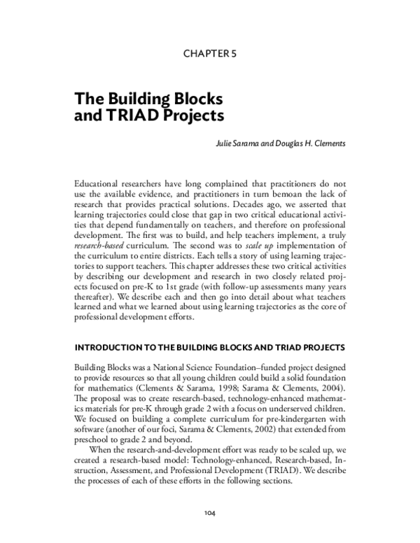 (PDF) The Building Blocks and TRIAD Projects