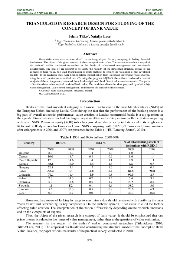 (PDF) Triangulation Research Design for Studying of the Concept of Bank ...