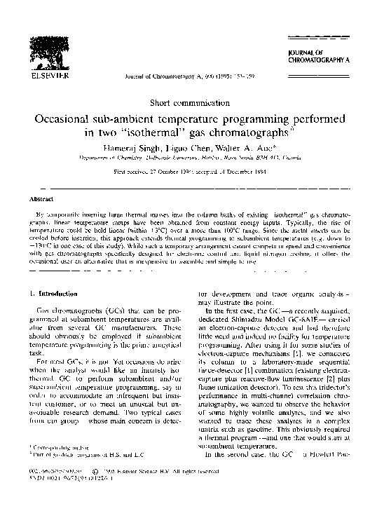 (PDF) Occasional sub-ambient temperature programming performed in two ...