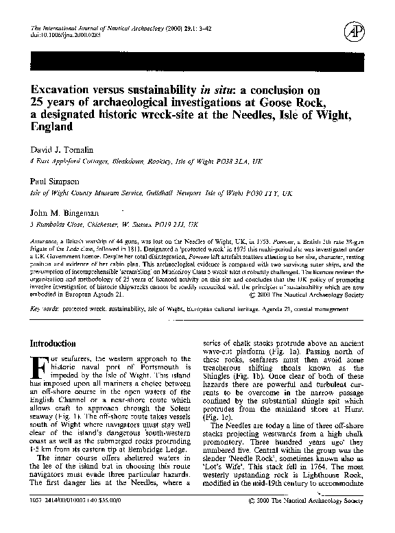 (PDF) Excavation versus sustainability in situ: a conclusion on 25 ...