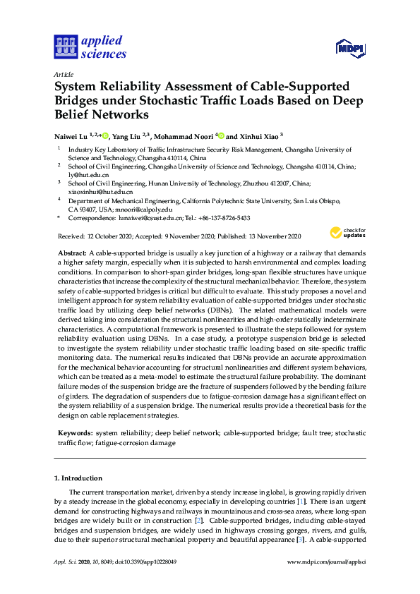 (PDF) System Reliability Assessment of Cable-Supported Bridges under ...