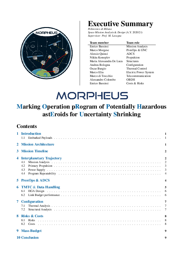 (PDF) Space Mission Analysis and Design - Final Course Project ...