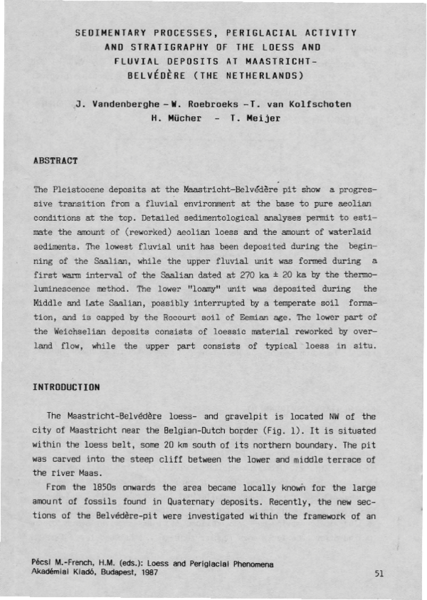 (PDF) Sedimentary processes, periglacial activity and stratigraphy of ...