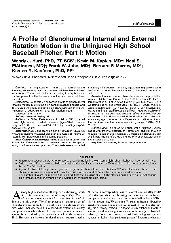 (PDF) A profile of glenohumeral internal and external rotation motion ...