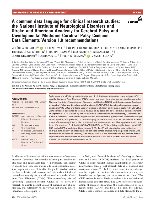 (PDF) A common data language for clinical research studies: the ...