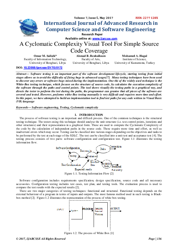 Pdf A Cyclomatic Complexity Visual Tool For Simple Source Code Coverage