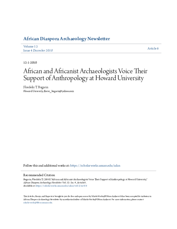 (PDF) African and Africanist Archaeologists Voice Their Support of ...