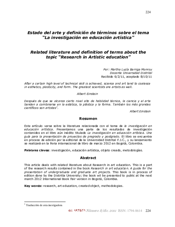 (PDF) 15 Estado del arte y definición de términos sobre el tema