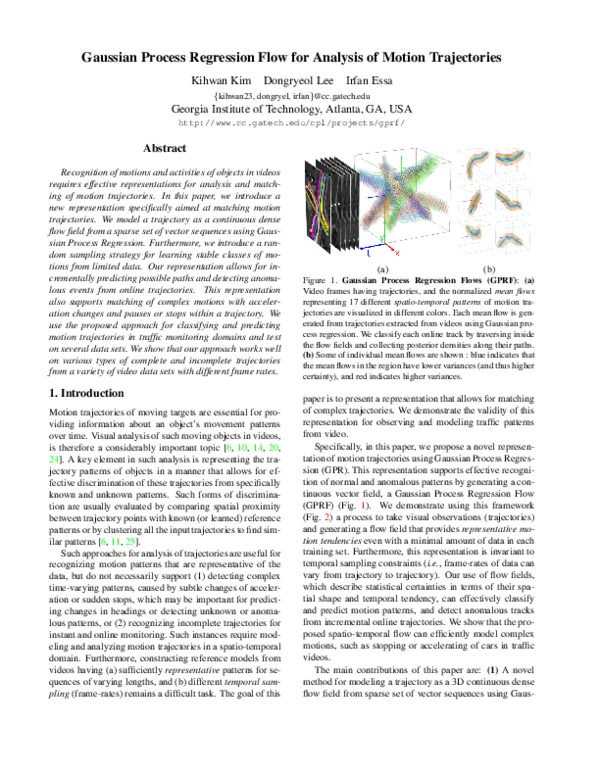 (PDF) Gaussian process regression flow for analysis of motion trajectories
